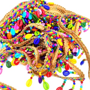 Rainbow Cowrie Shell Trim Shell Trim Lace Sea Shell 1 - Etsy