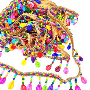 Rainbow Cowrie Shell Trim Shell Trim Lace Sea Shell 1 - Etsy