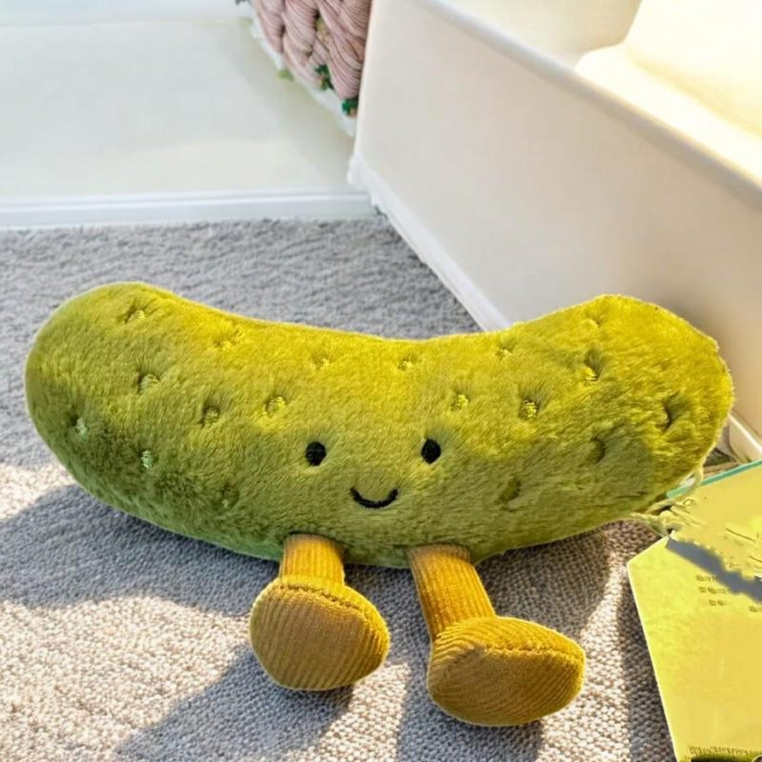 Pickled Cucumber Plush – Sour Green Plush Toy – Funny Stuffed Plant ...