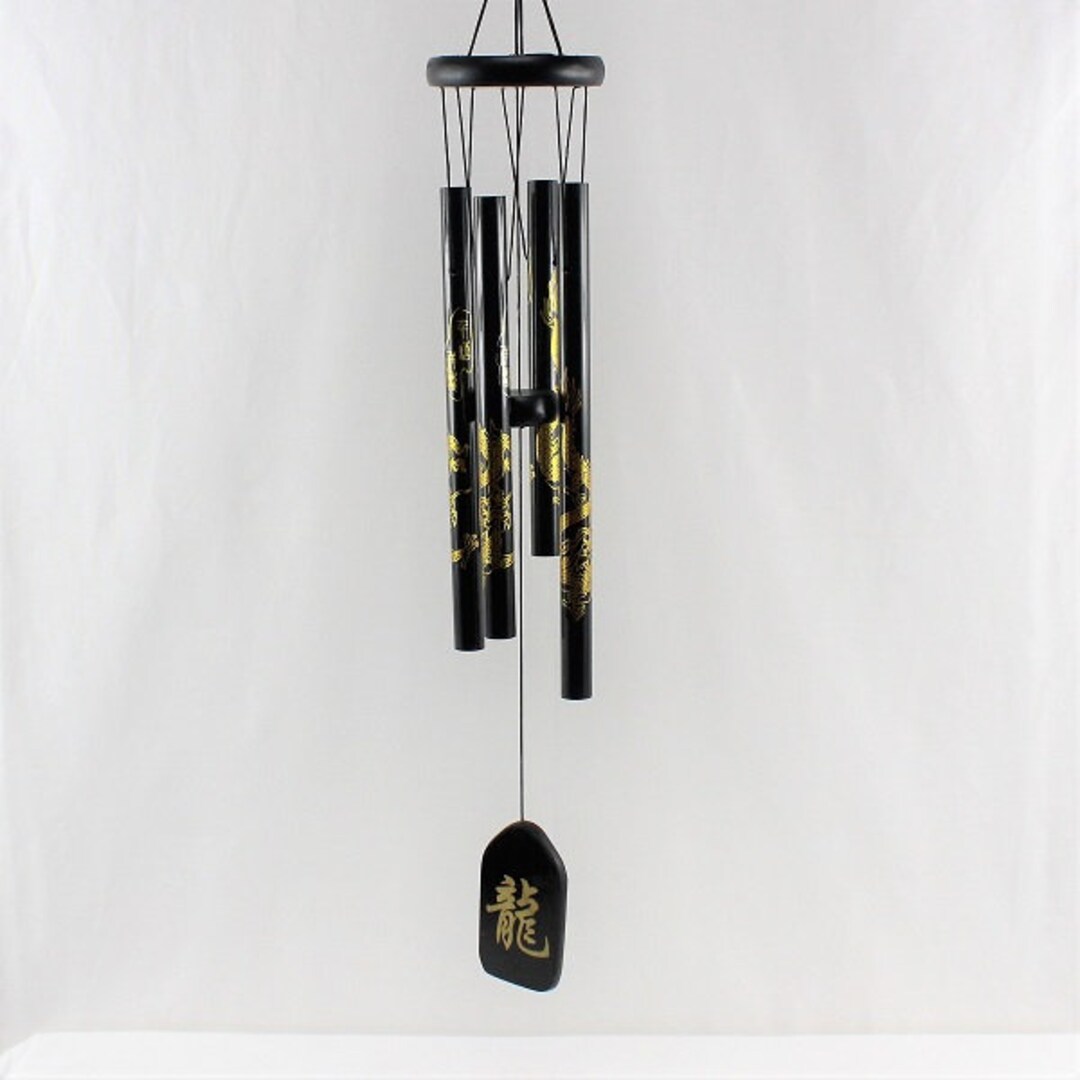 Gold Dragon 4 Tube Wind Chime, Feng Shui Vintage Wind Bell, Melodious ...