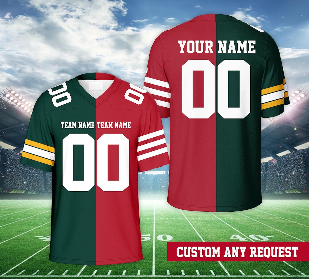 Personalized Two Football Team Jersey, Custom Split American Football ...