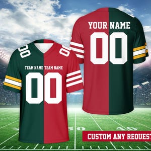 Personalized Two Football Team Jersey, Custom Split American Football ...