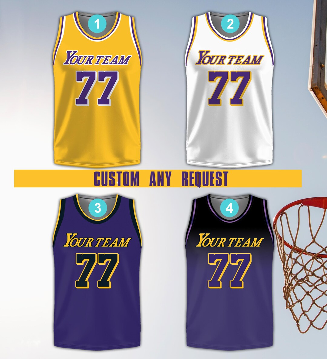 Personalized Name & Number Basketball Jersey, Custom Kids Adult ...
