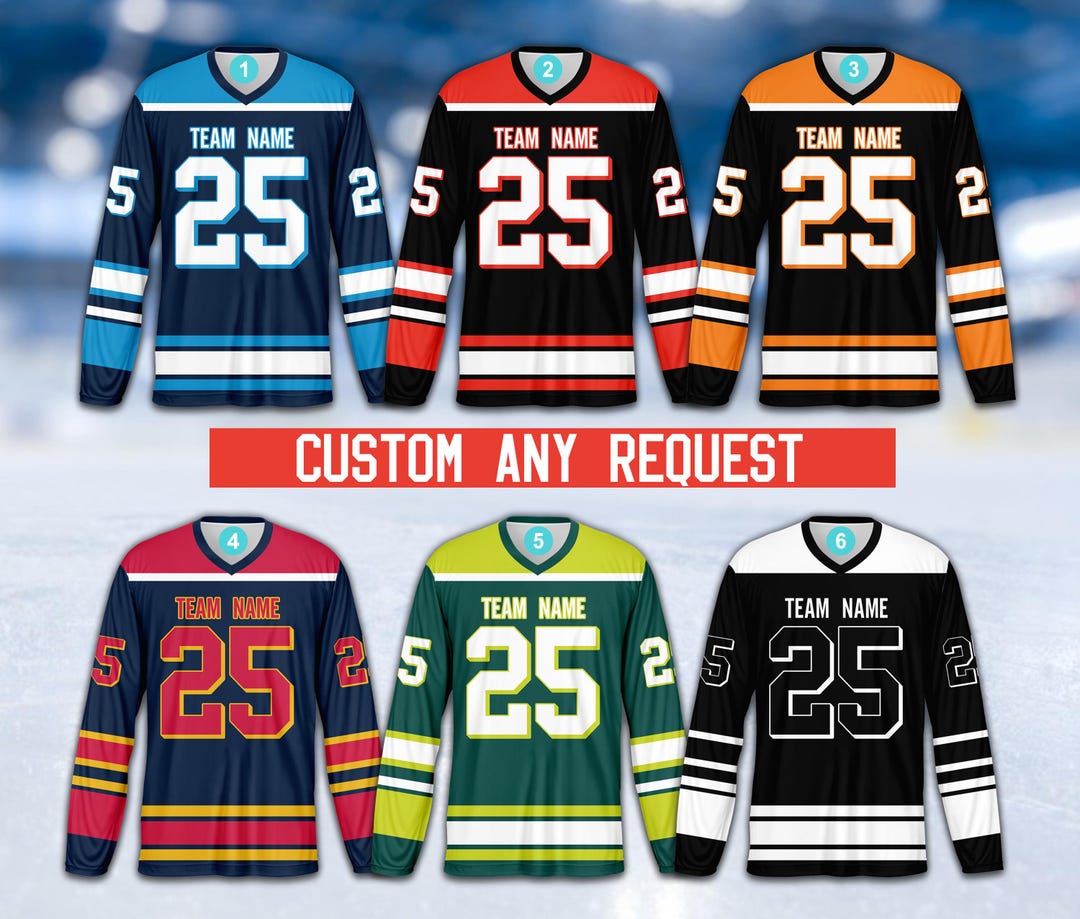 Personalized Name Number Ice Hockey Jersey, Custom Color Hockey Shirt ...