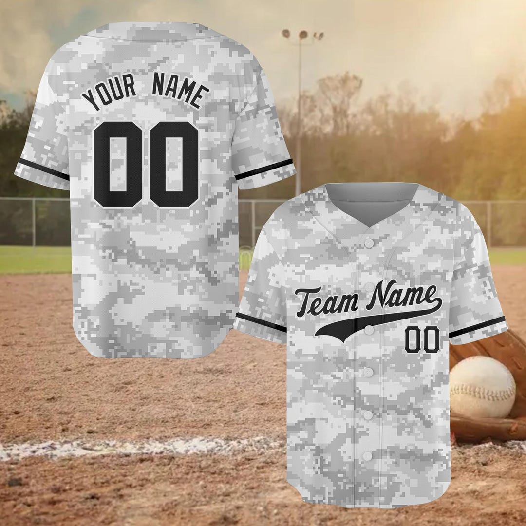 Personalized Military Camouflage Baseball Jersey, Custom Name Number ...