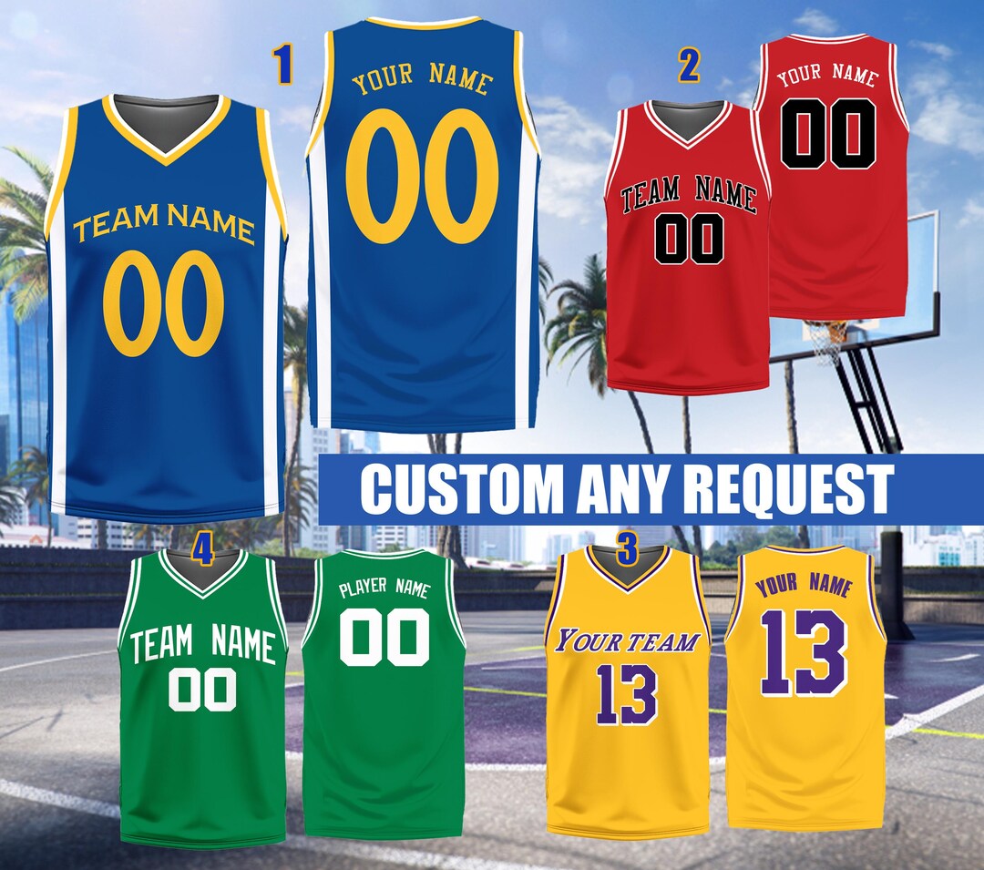 Custom Name & Number Basketball Jersey, Personalized Kids Adult ...