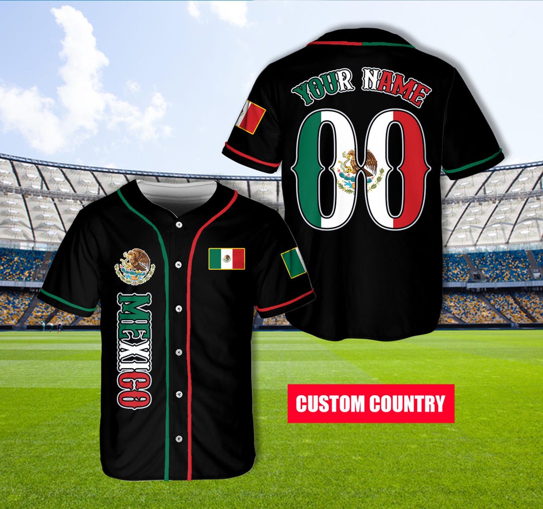 Personalized Mexico Baseball Jersey, Custom Country Mexican Eagle Shirt ...