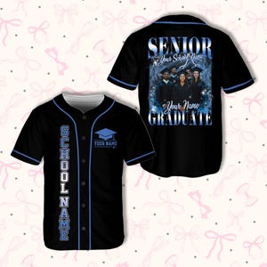 Custom Picture Senior Graduation Squad Baseball Jersey, Personalized ...