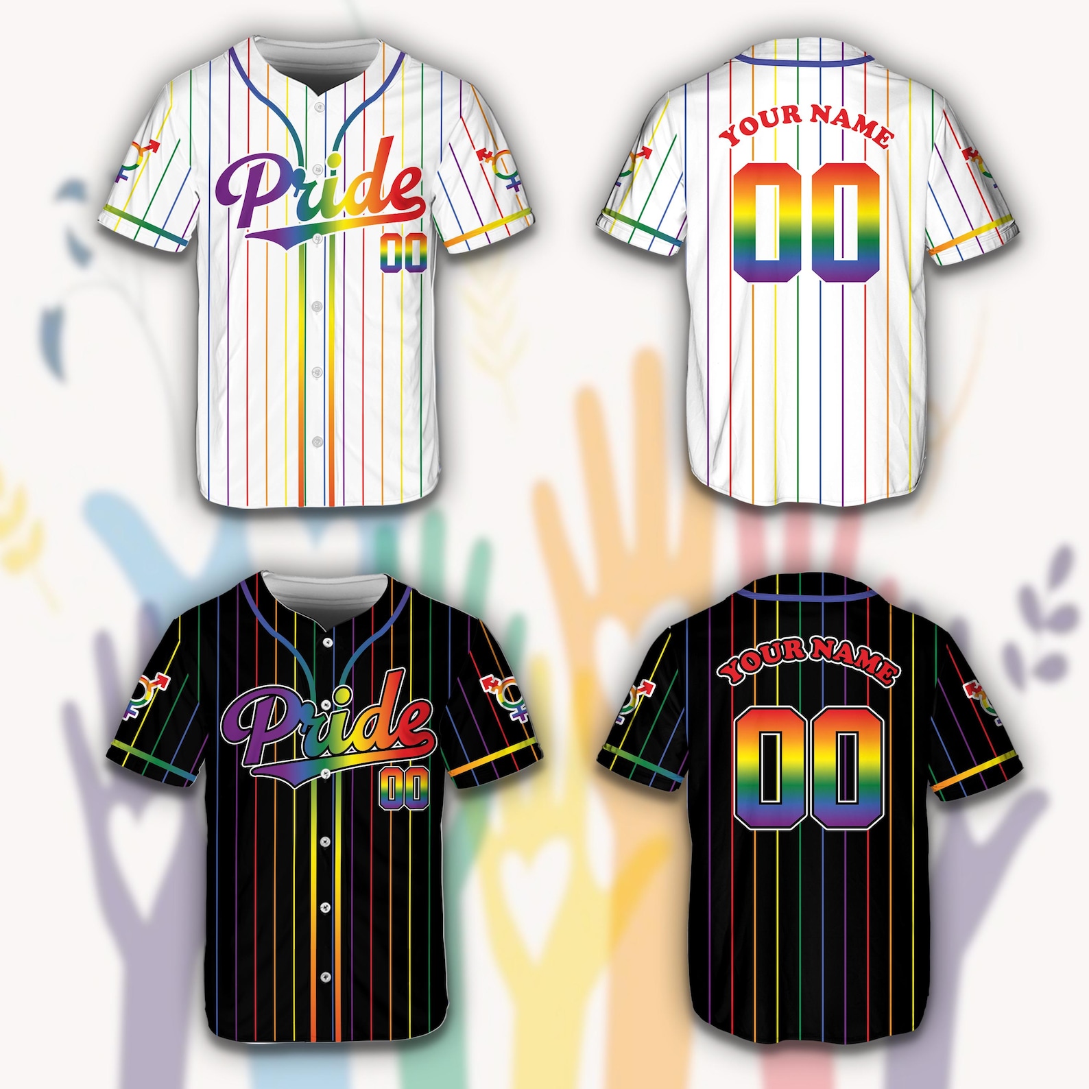 Personalized Name LGBTQ Baseball Jersey, Custom Pride Month Shirt ...