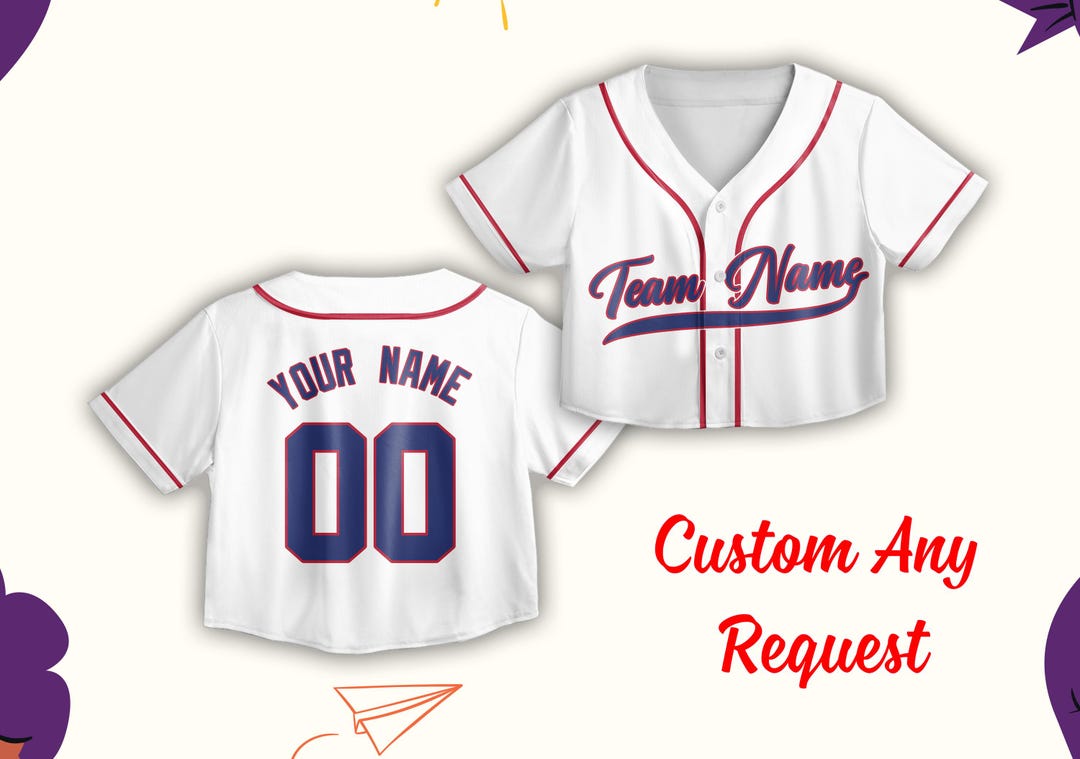 Custom Color Kids Adult Baseball Team Jersey, Personalized Crop Top ...
