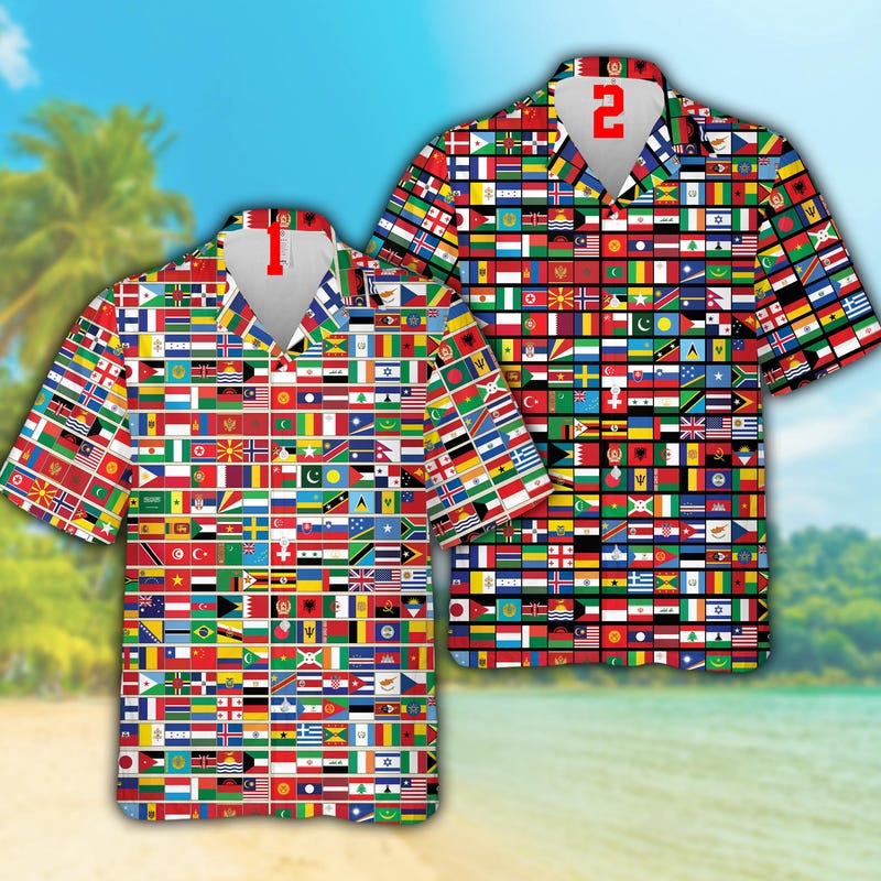 World Map Button Shirt - Etsy