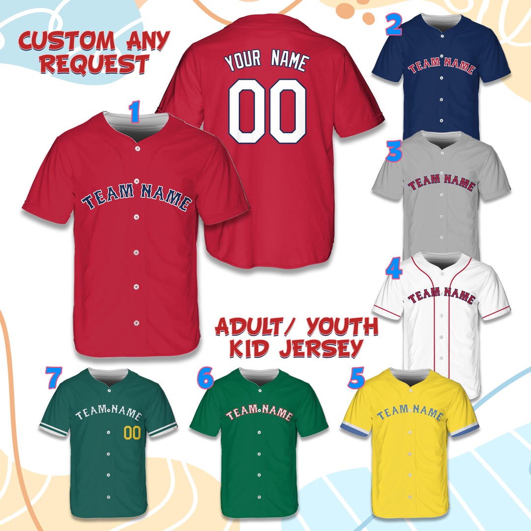 Personalized Name Number Baseball Jersey, Custom Any Colors American ...