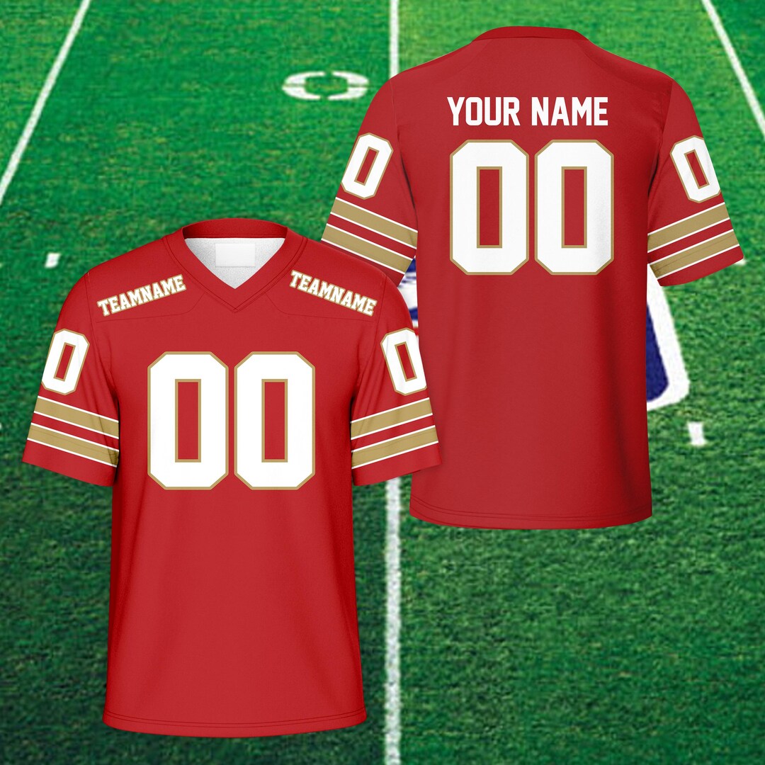 Personalized Name Number Football Jersey, Custom Color American ...