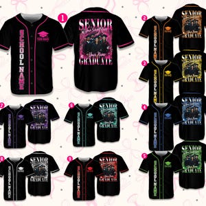 Custom Picture Senior Graduation Squad Baseball Jersey, Personalized ...