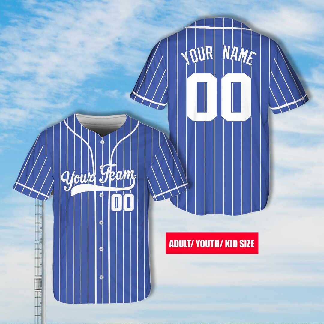 Custom Color Stripe Line Baseball Jersey, Personalized Name Kids ...