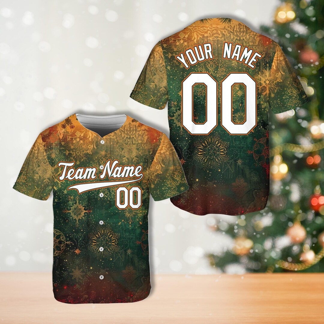 Personalized Boho Ombre Christmas Baseball Jersey, Custom Name Number ...