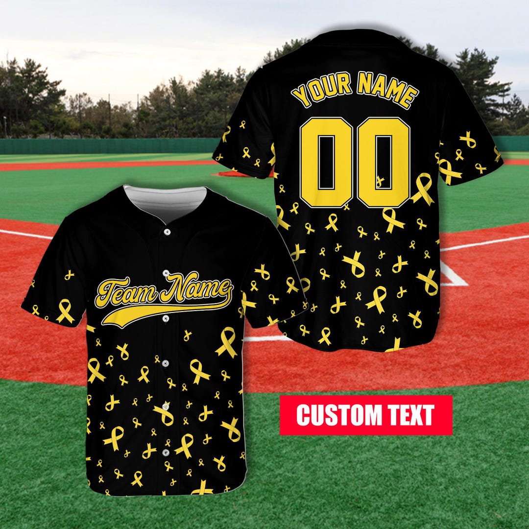 Personalized Childhood Cancer Awareness Month Baseball Jersey, Custom ...