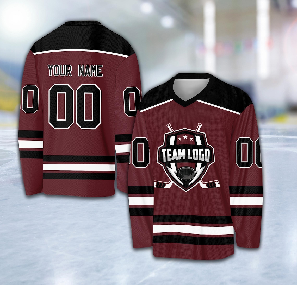 Personalized Name Number Logo Ice Hockey Jersey, Custom Hockey Shirt ...
