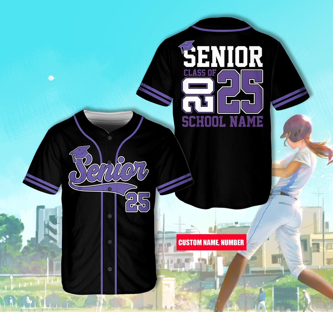 Personalized School Name Senior 2025 Baseball Jersey, Custom Color ...