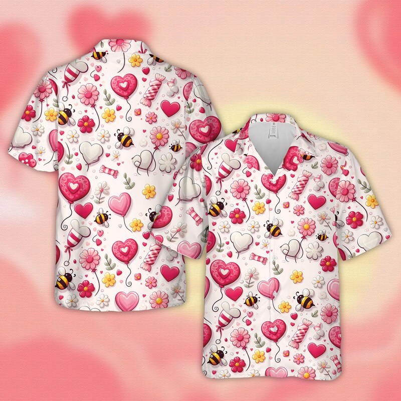 Heart Button up Shirt - Etsy