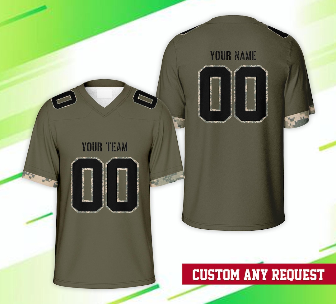 Custom Military Camouflage Football Jersey, Personalized Salute ...