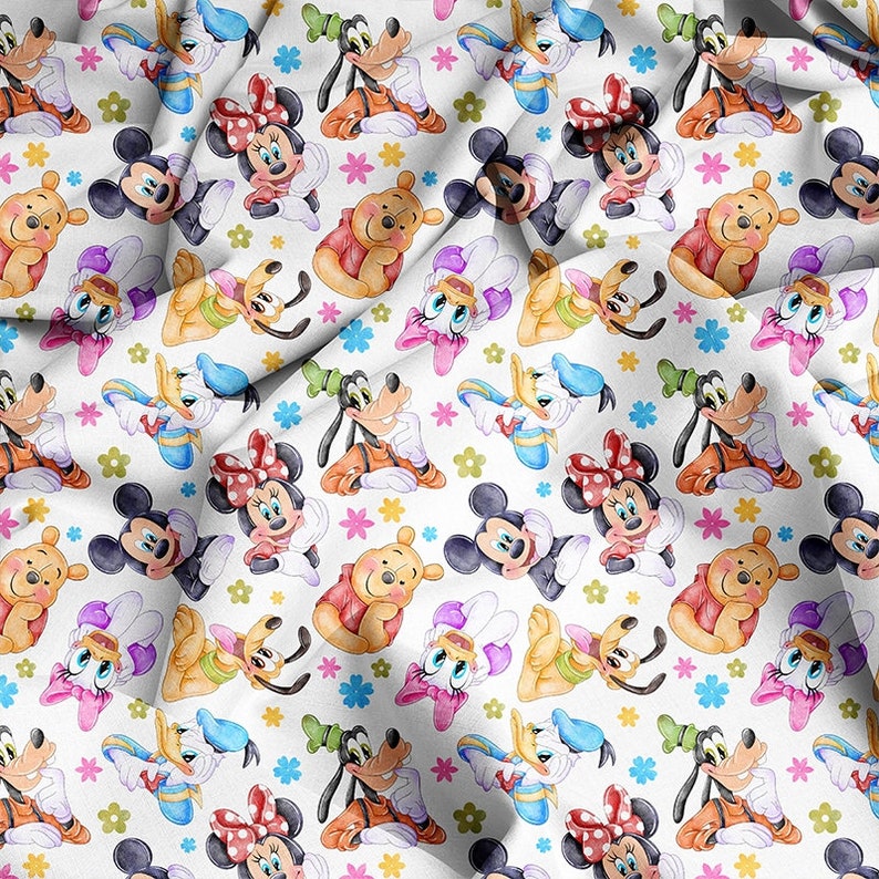 Custom Printed Cotton Disney Fabric by the Yard-digital Printed Fabric ...