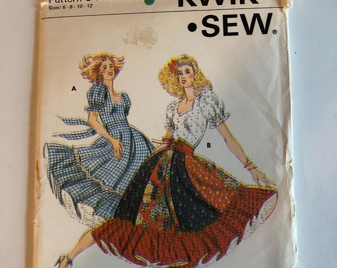 Kwik Sew Uncut Pattern 913. Ladies Square Dance Dress in 2 Styles ...