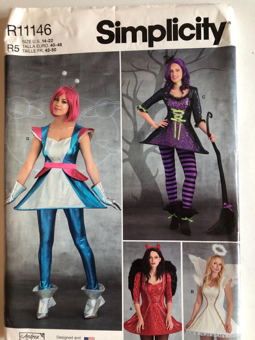 Simplicity 11146/9349 Uncut Misses Costume Pattern. Witch, Space Alien ...