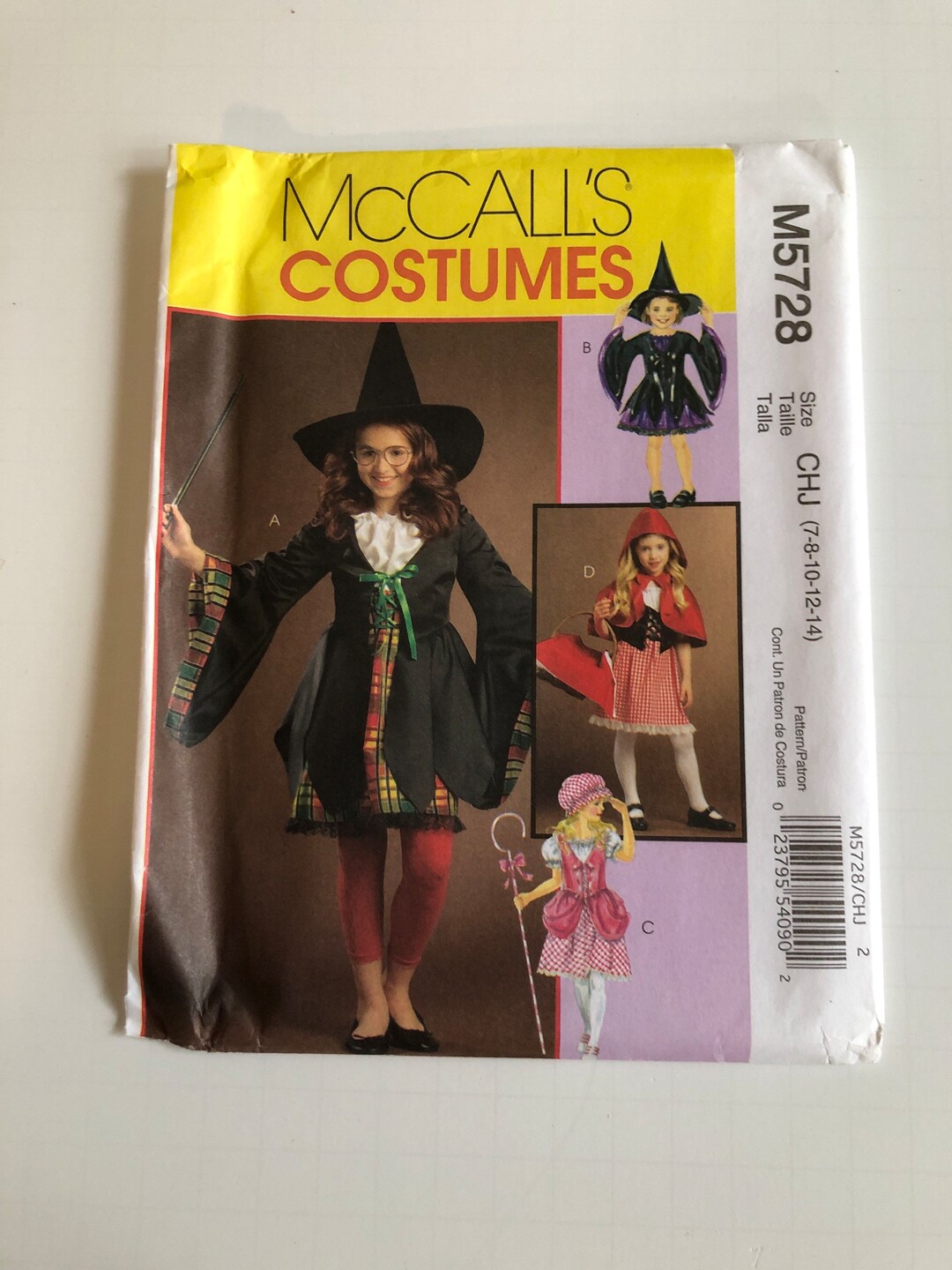 Mccall's 5728 Costume Pattern: Hermione, Witch, Red Riding Hood, Bo ...