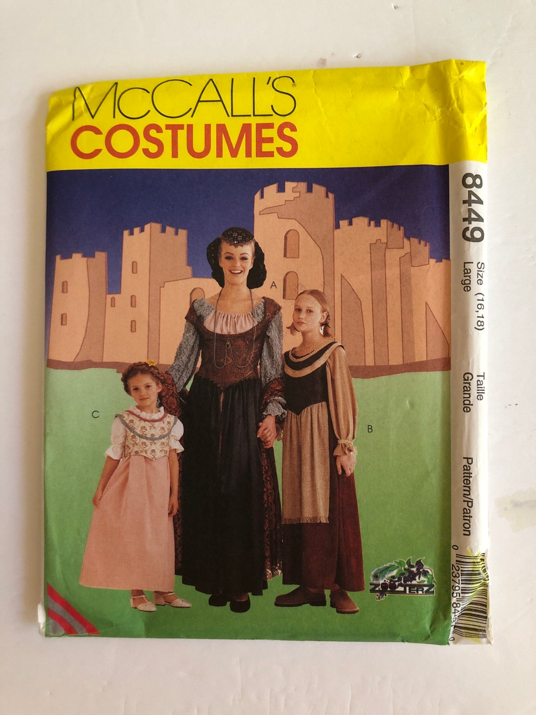 Mccalls 8449 Uncut Costume Pattern. Medieval Costumes. Misses Size ...