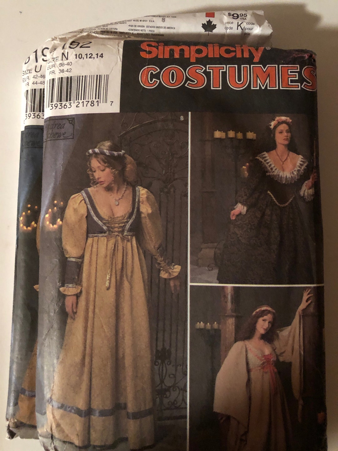 Simplicity 8192 Uncut Costume Pattern. Renaissance Dresses. 3 Styles ...