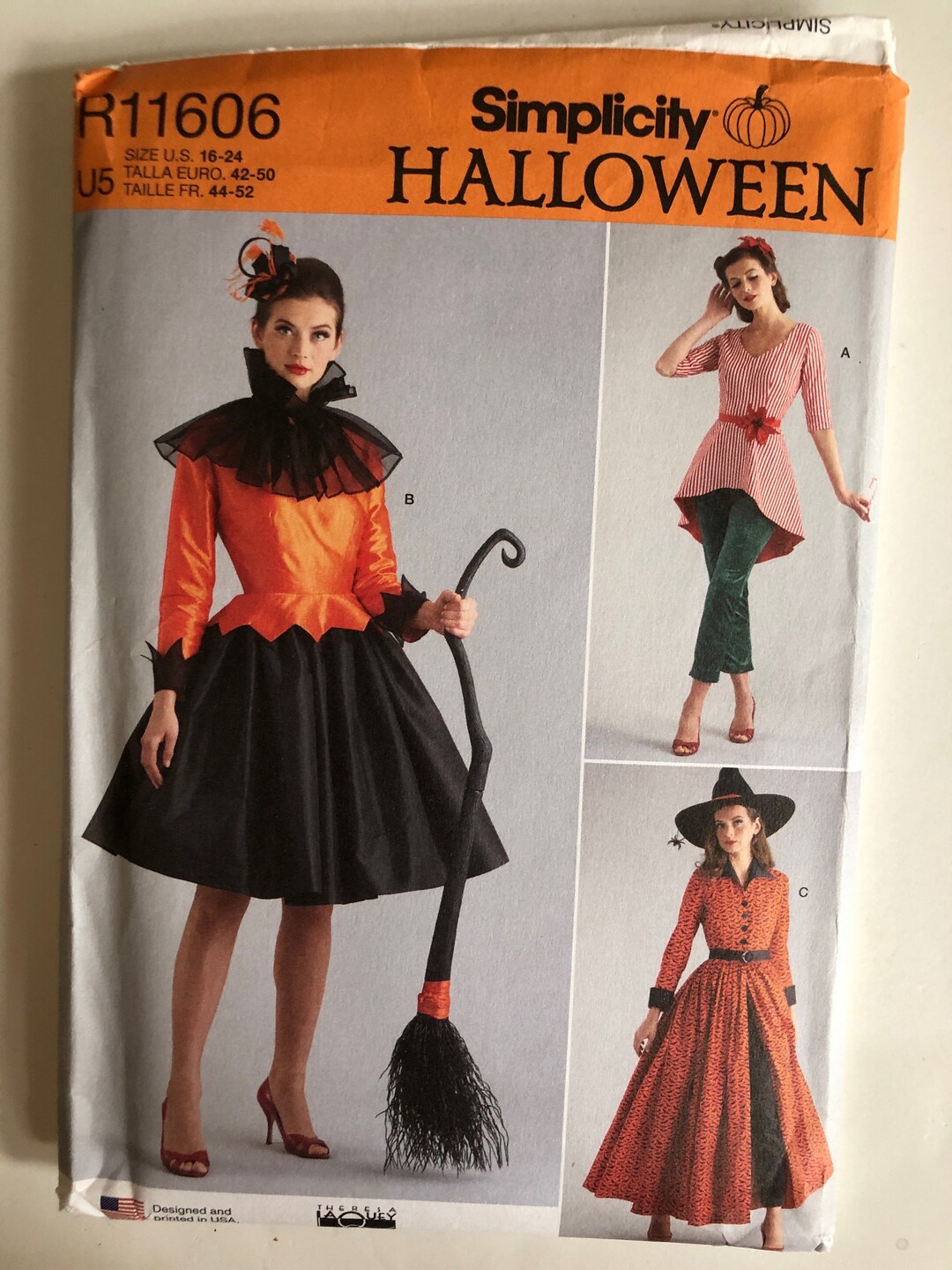 Simplicity 11606/9632 Halloween Costume Pattern. 3 Styles. Misses Sizes ...