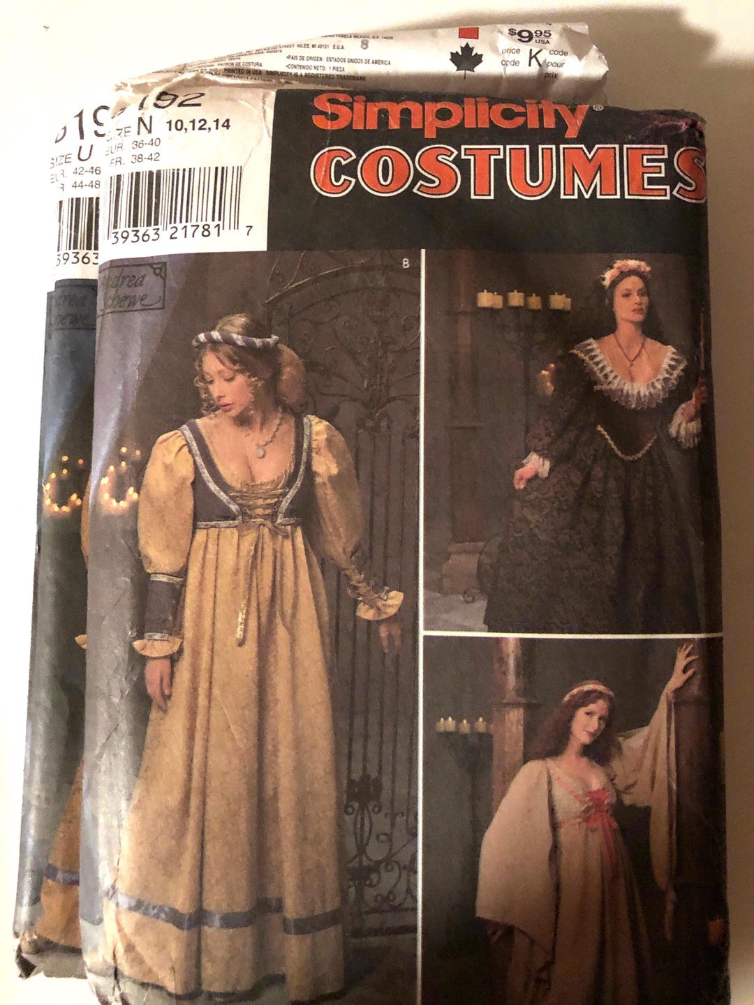 Simplicity 8192 Uncut Costume Pattern. Renaissance Dresses. 3 Styles ...