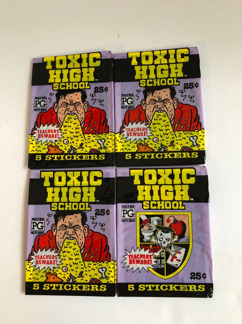 Toxic High School Trading Cards Lot of 4 Packs - Etsy