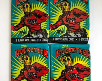 4 Packs of the Rocketeer Vintage Trading Cards. Topps 1991. 8 Glossy ...