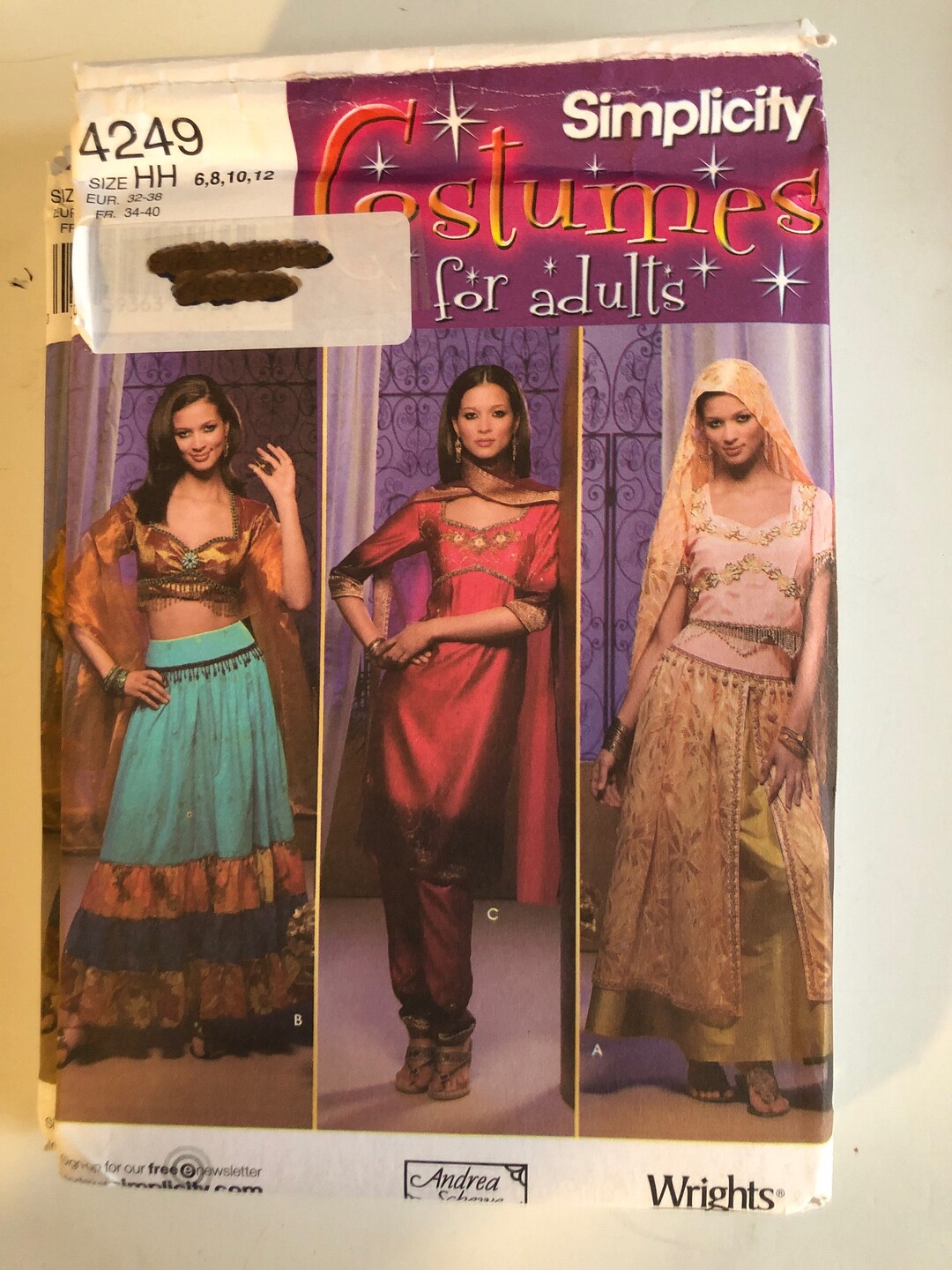 Simplicity 4249 Uncut Costume Pattern. Belly Dancer/genie - Etsy