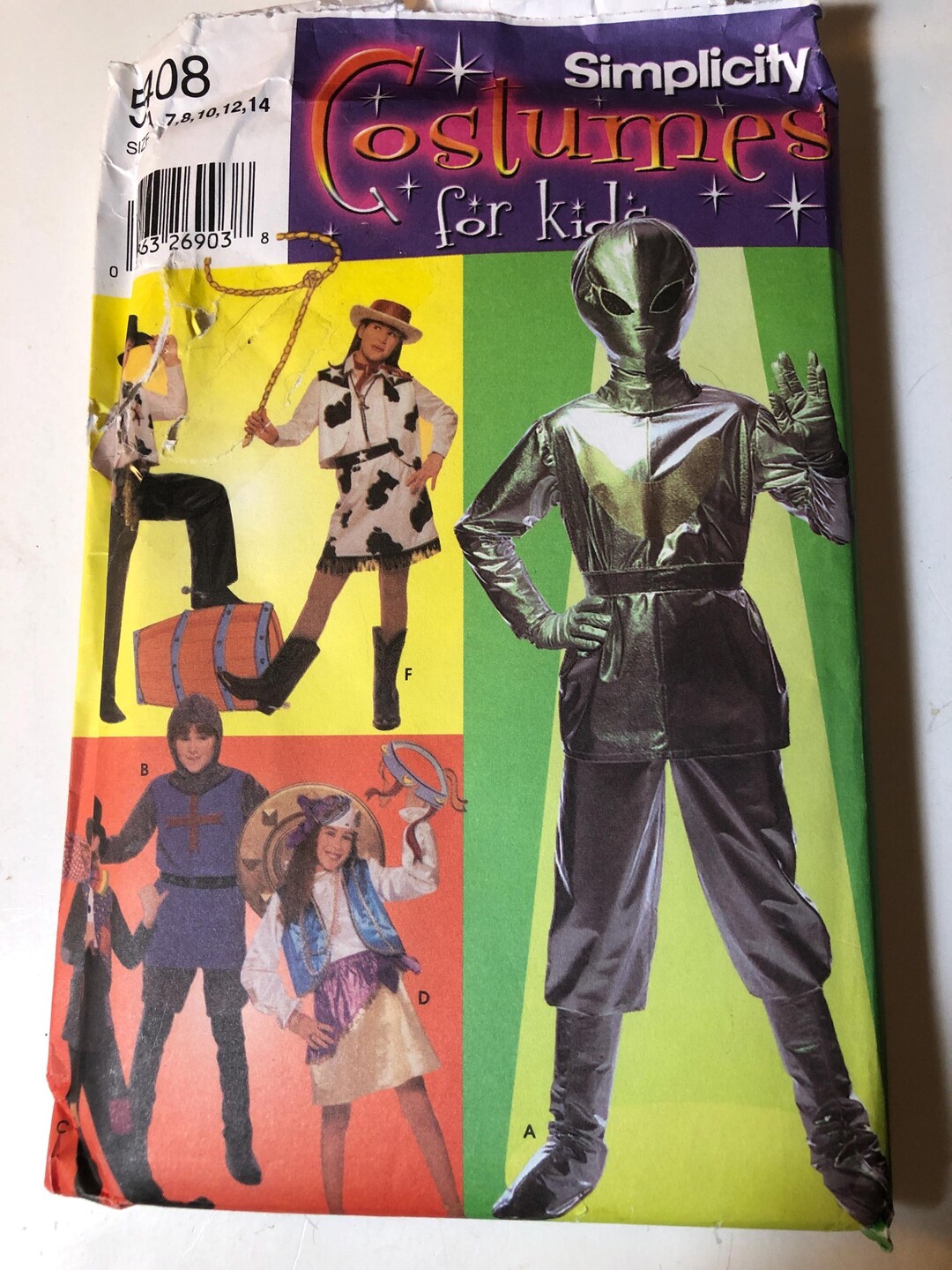 Simplicity 5408 Uncut Costume Pattern. Boys and Girls Patterns. Sizes 7 ...