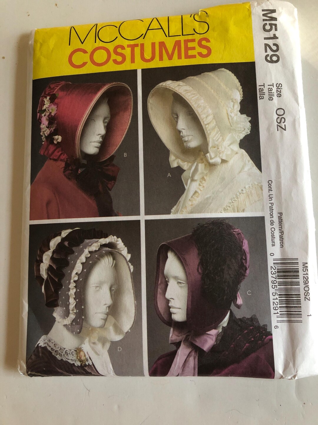 Mccall’s 5129 Uncut Historical Hat Costume Pattern. Sizes Sm, Md, Lg. 4 Different Sizes - Etsy
