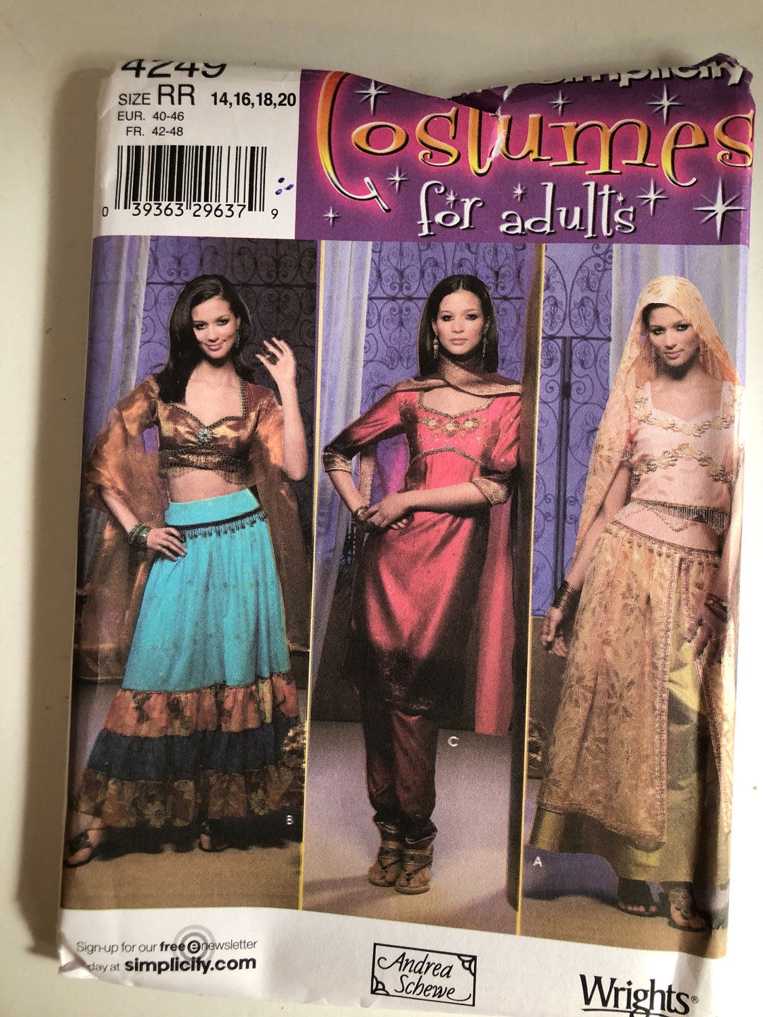 Simplicity 4249 Uncut Costume Pattern. Misses Sizes 6,8,10,12 OR 14,16 ...