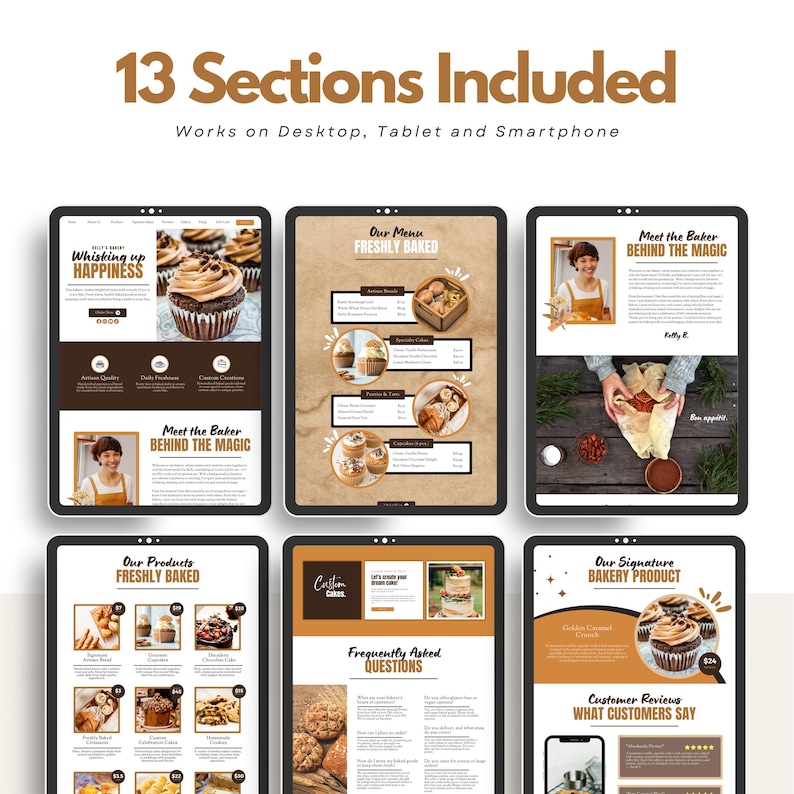 Bakery Website Template Canva: Editable Sales Page Design - Etsy