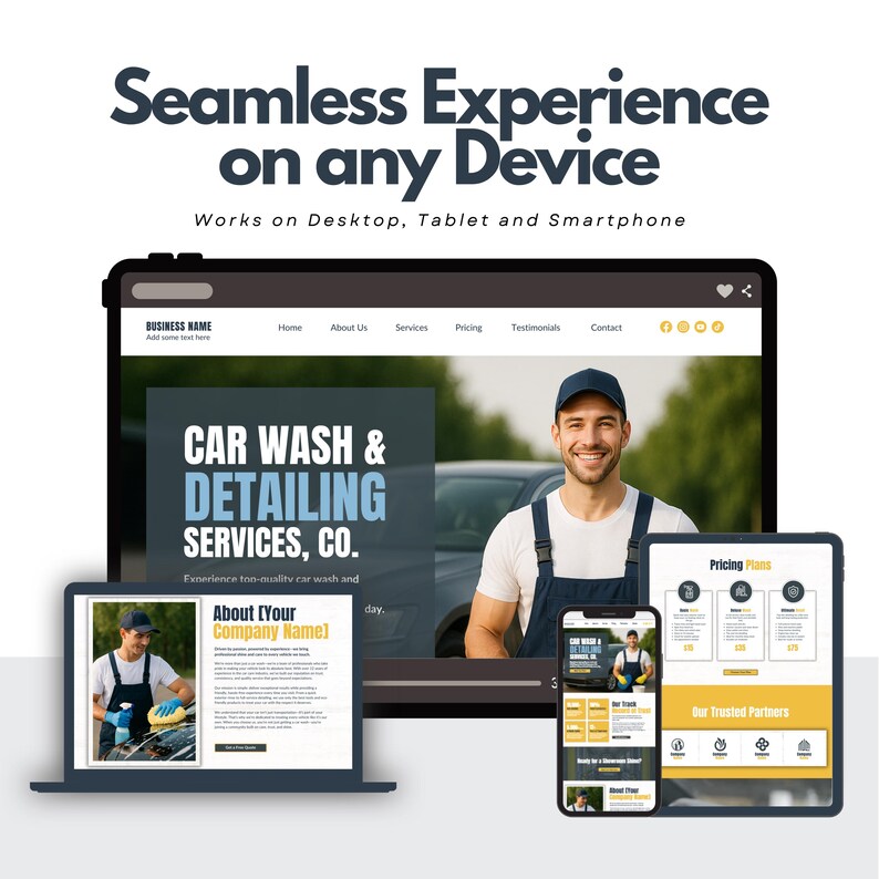 Canva Website Template: Auto Detailing, Car Wash, Mobile Service - Etsy