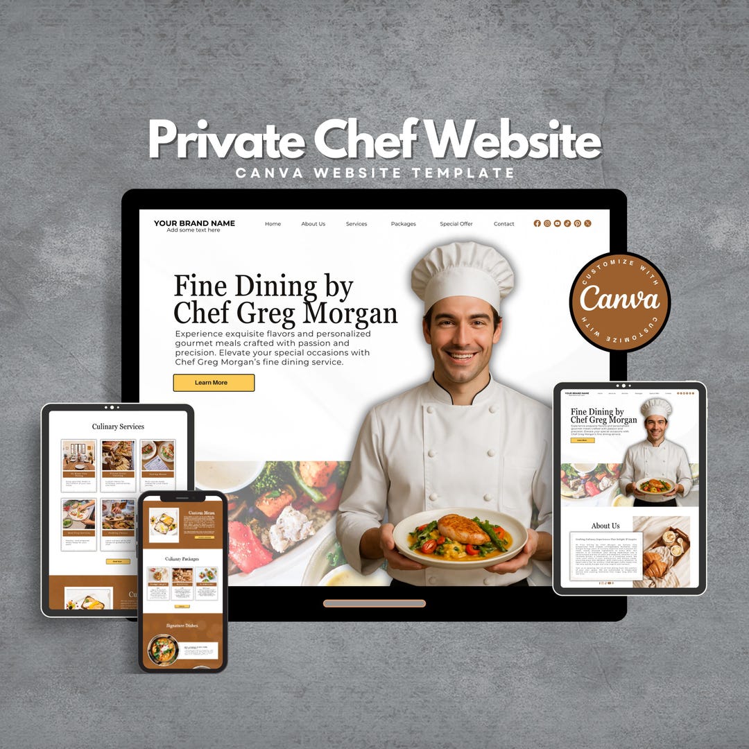 Private Chef Website With Packages Template, Personal Chef, Food ...