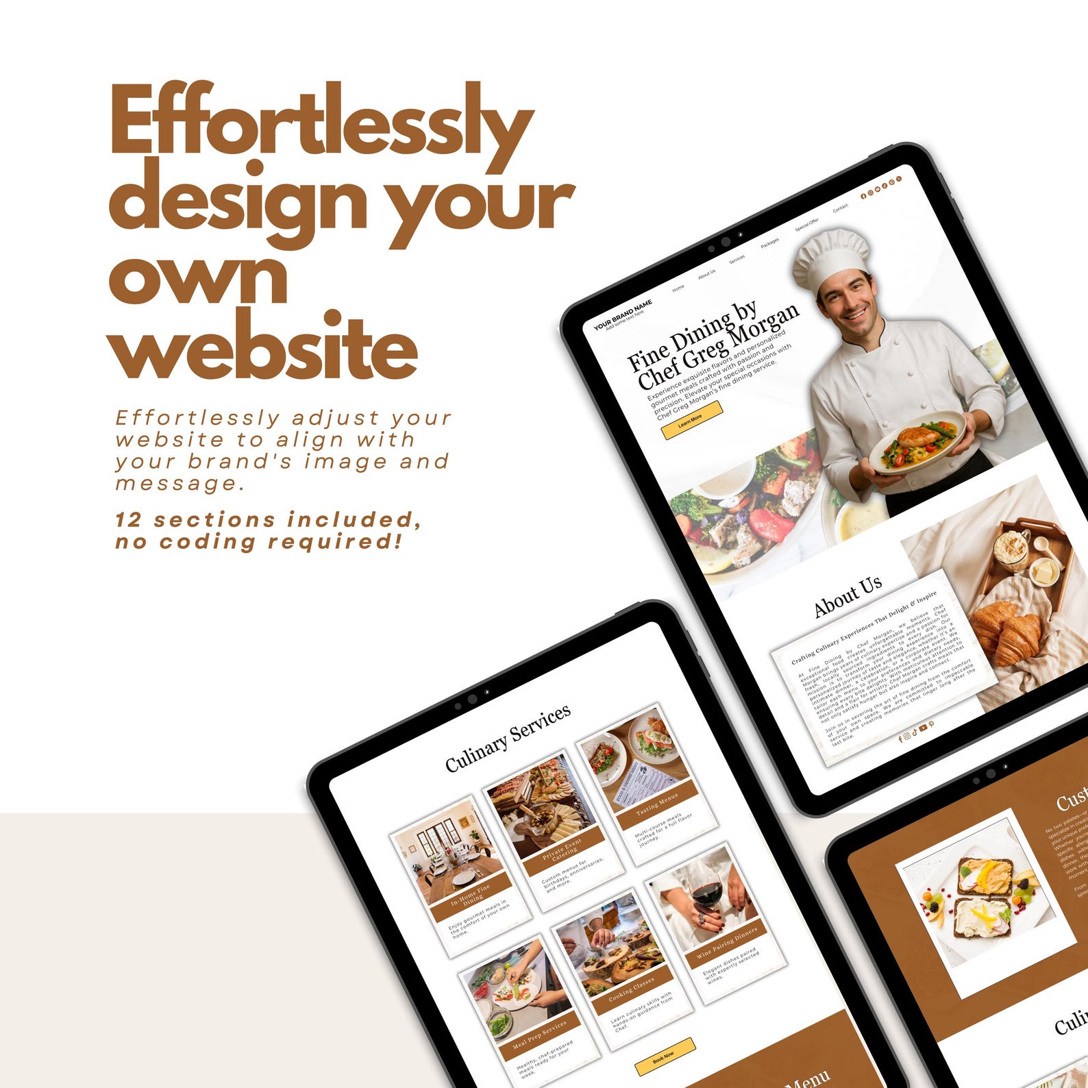 Private Chef Website With Packages Template, Personal Chef, Food ...