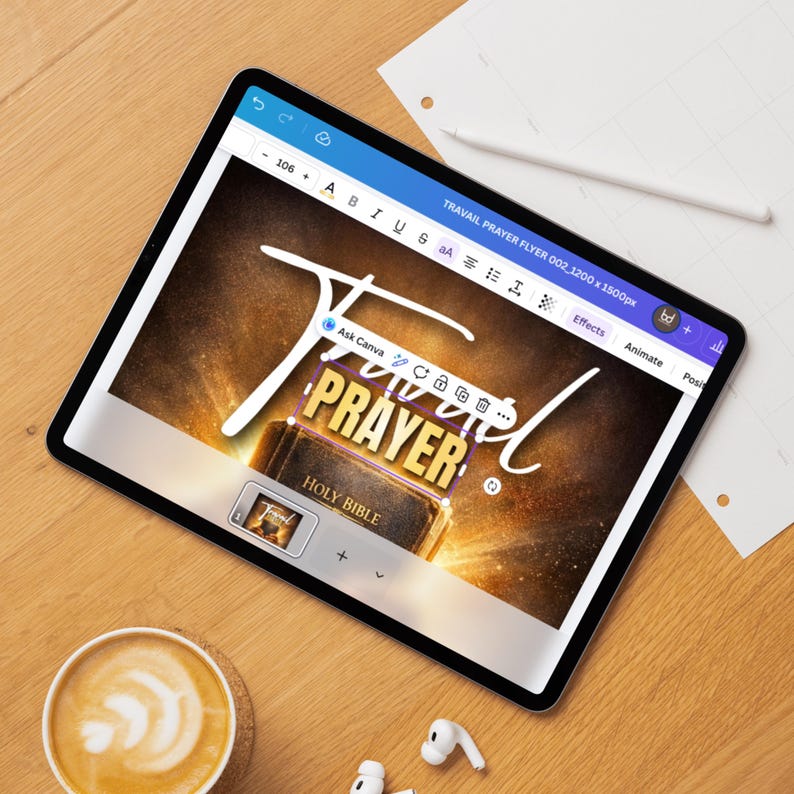 Travail Prayer Flyer Template Canva, Church Event Flyer, Prayer Event ...