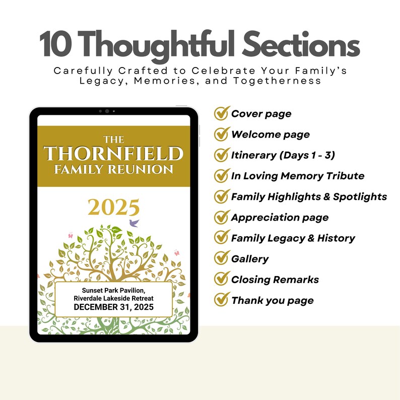 Editable Family Reunion Program Template: Canva Itinerary Booklet ...