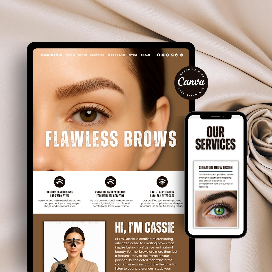 Microblading Website Template, Brow Tech Website Template, Microblading ...