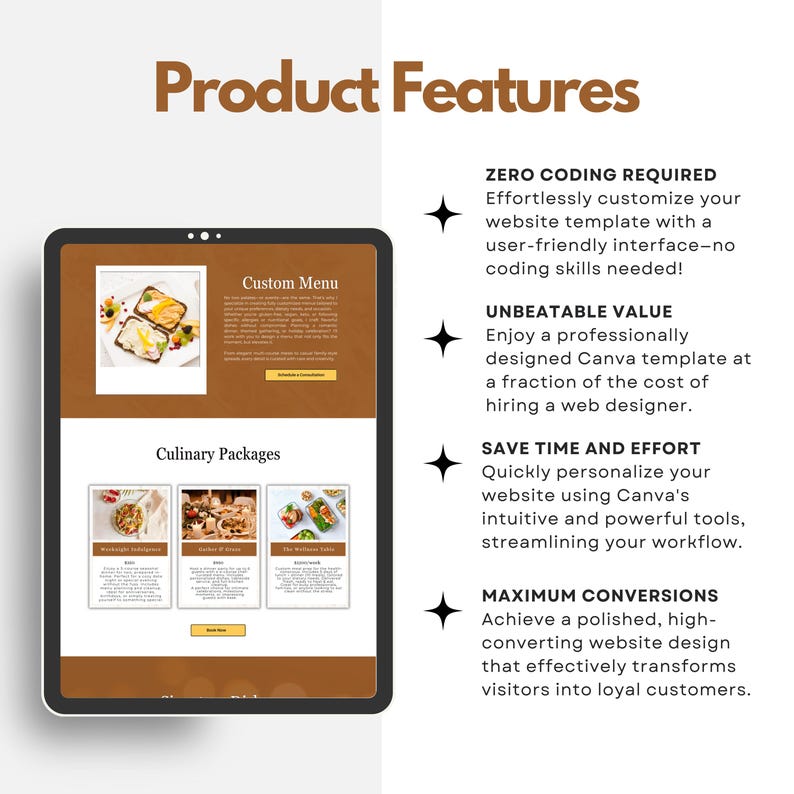 Private Chef Website With Packages Template, Personal Chef, Food ...