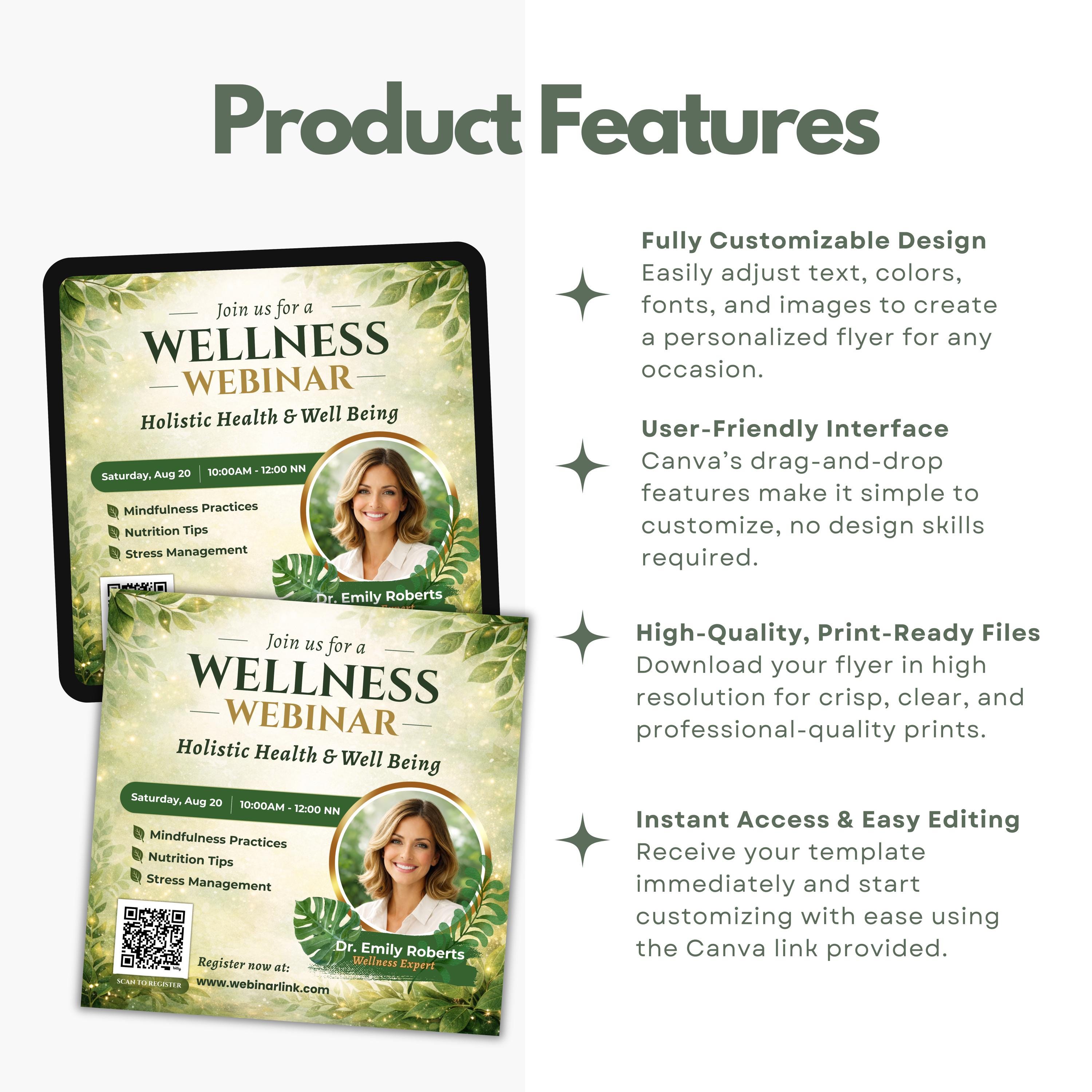 Wellness Webinar Flyer, Green Webinar Flyer, Wellness Coach Flyer ...