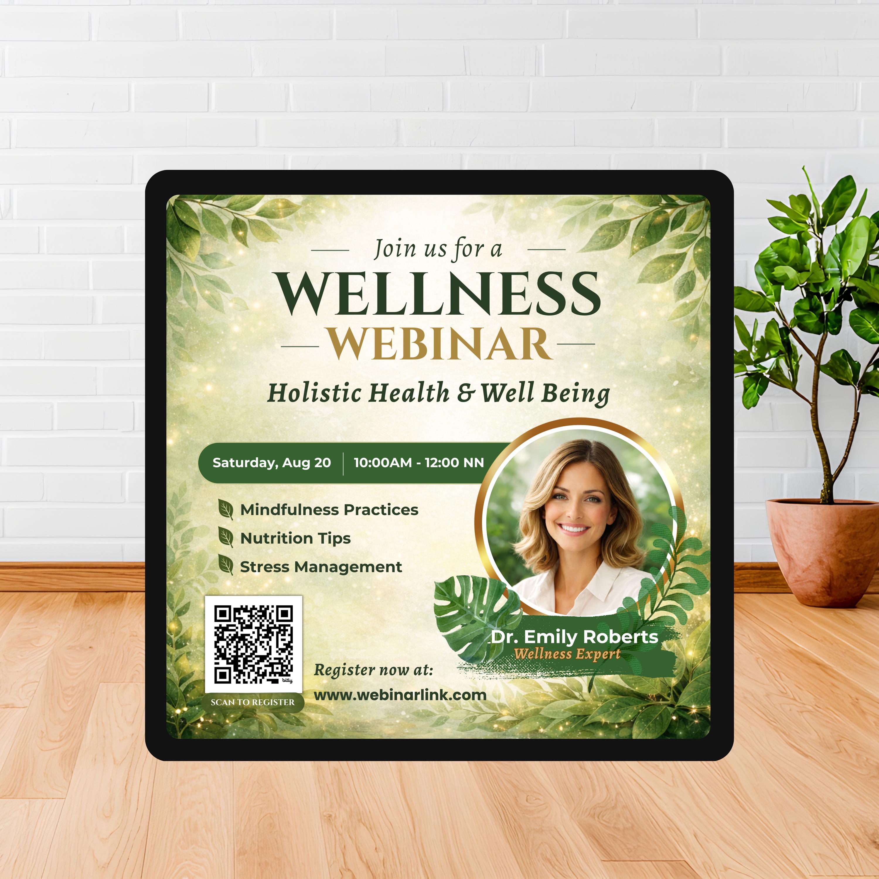 Wellness Webinar Flyer, Green Webinar Flyer, Wellness Coach Flyer ...