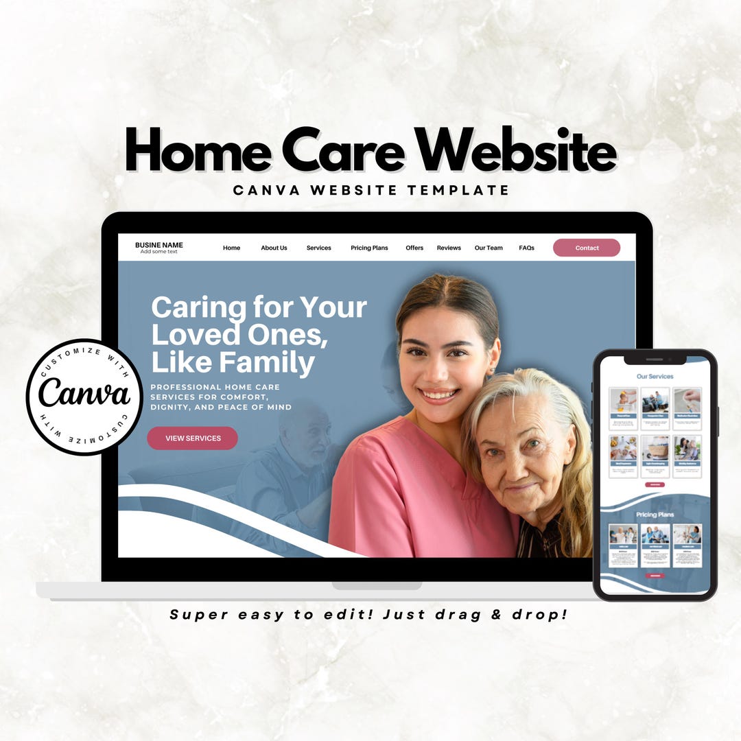 Home Health Website, Home Care Website Canva, Home Care Site Template, Home Health Care Website ...